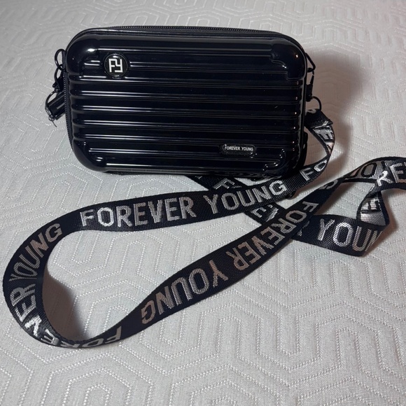 Forever Young | Bags | Forever Young Hard Shell Crossbody Black Bag ...